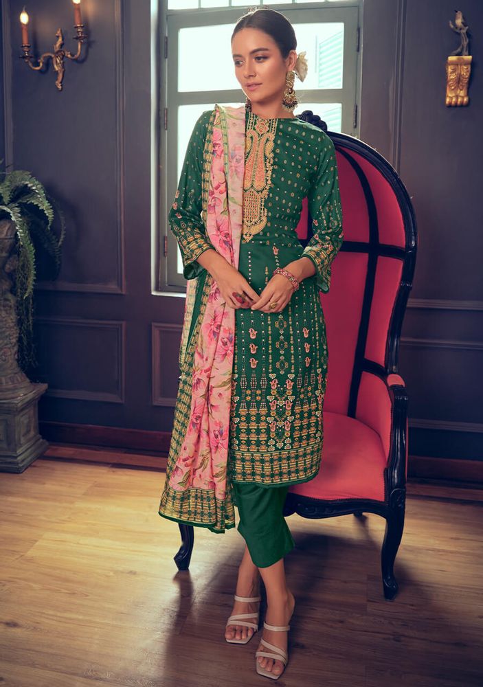 Buy Gulabo Pure Cotton Muslin Dupatta Dress Material at Belliza ...
